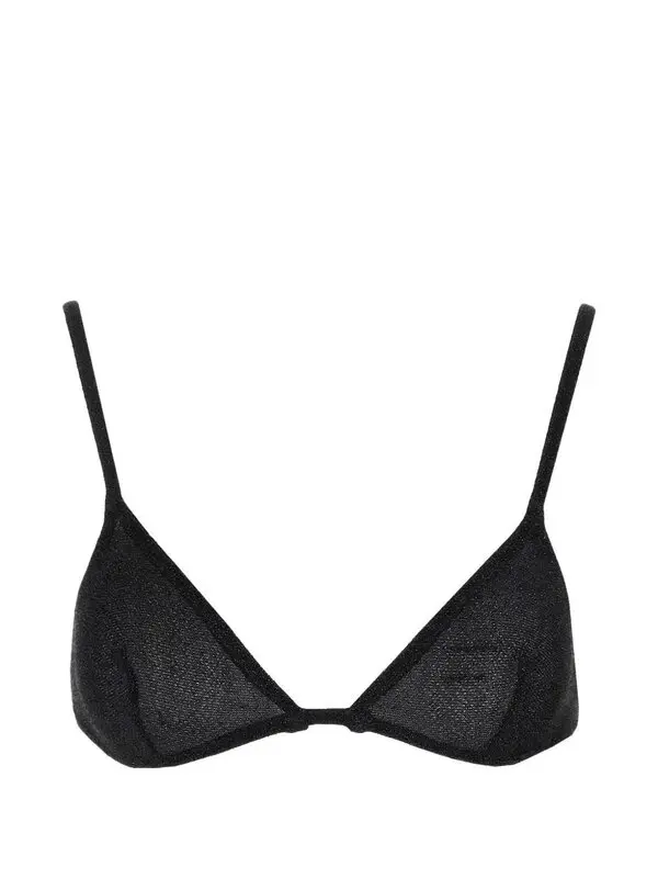 LAURA URBINATI Glitter-effect Triangle Bra - Black