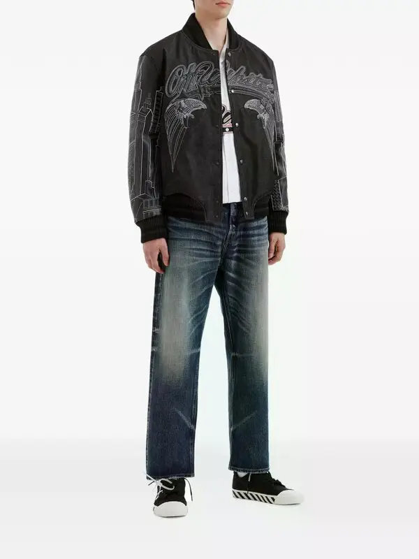 Off-White Straight-leg Jeans With Diagonals Logo Print