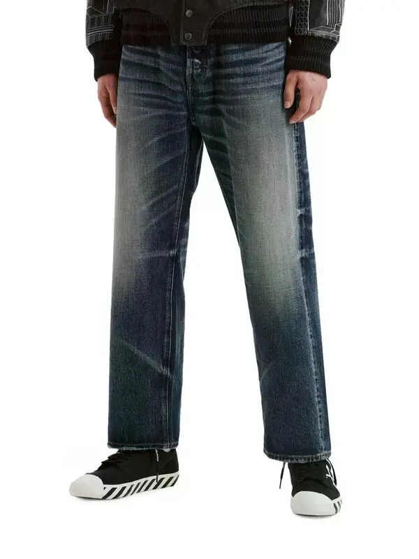 Off-White Straight-leg Jeans With Diagonals Logo Print