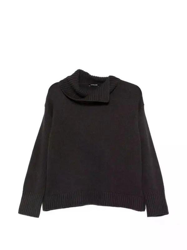 ANNE CLAIRE Wool Roll-neck Sweater - Brown