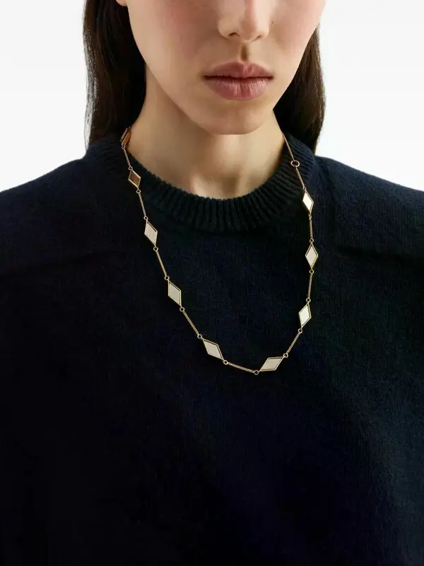 JIL SANDER Argyle-pattern Brass Necklace - Gold