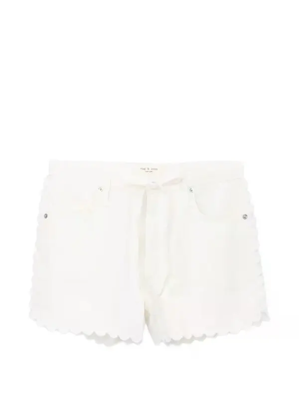Rag & Bone Nolan Shorts With Scalloped Hem - White
