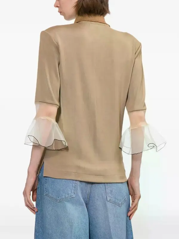 Toga Ruffle-cuff Polo Top
