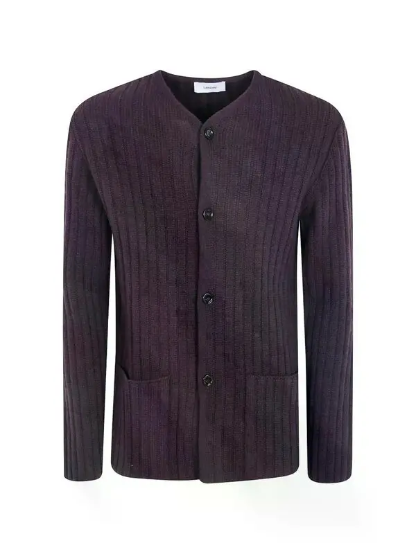 LARDINI Le Origini Ribbed Knit Button-up Cardigan