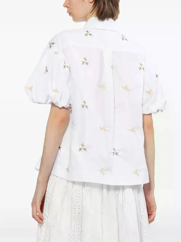 Simone Rocha Embroidered Puff Sleeve Shirt