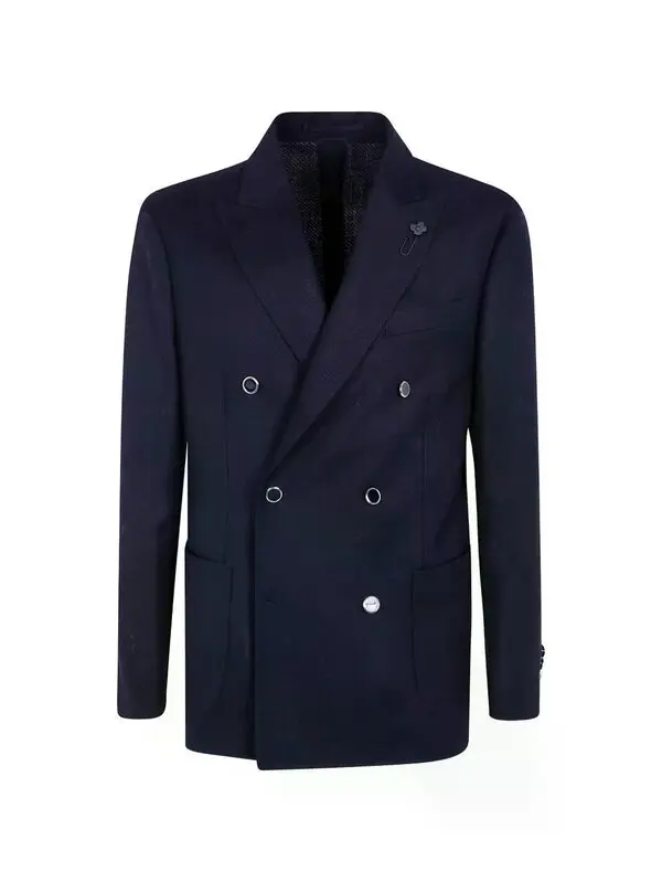 LARDINI Flower-pin Double-breasted Blazer