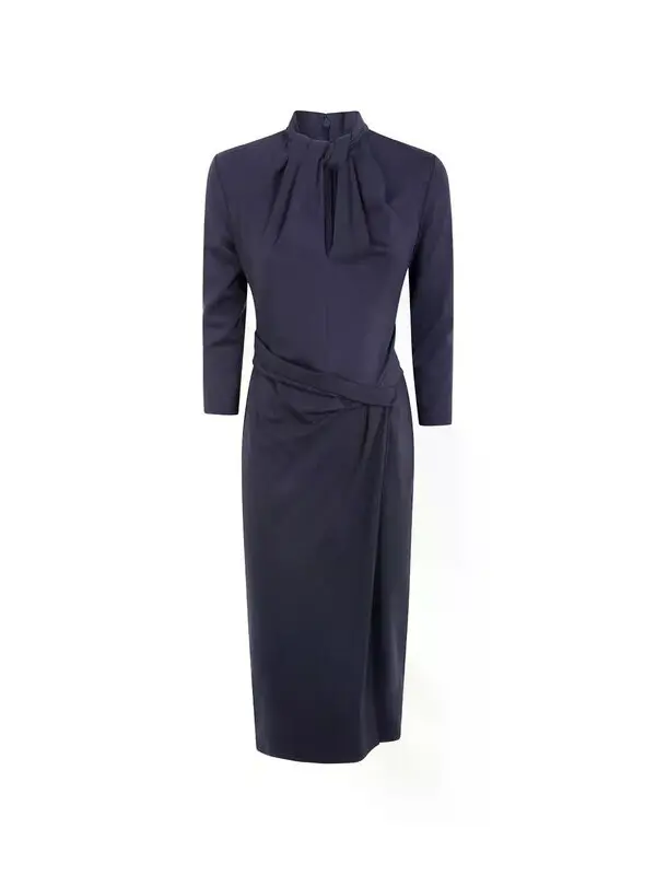 Giorgio Armani Gathered Knotted Neck Midi Dress