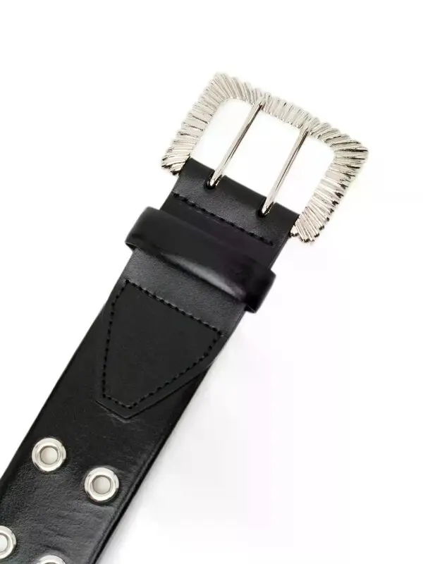 Toga Eyelet-embellished Leather Belt