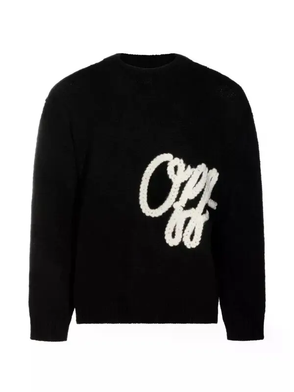 Off-White Logo-embroidered Crew-neck Sweater