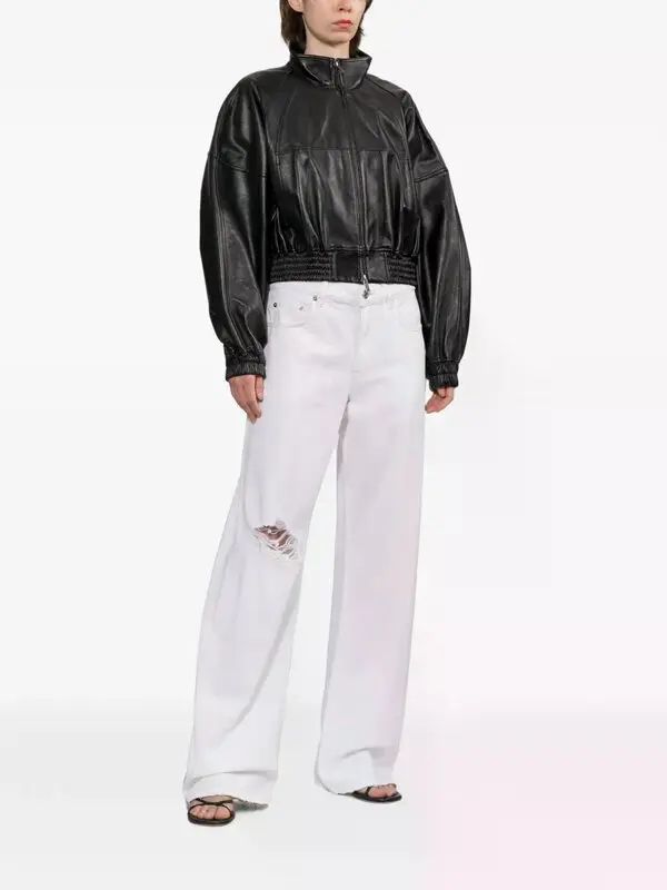 Helmut Lang Bonded Leather Bomber Jacket