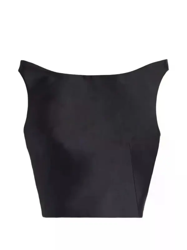 JIL SANDER Sleeveless Structured Silk-blend Top - Onyx