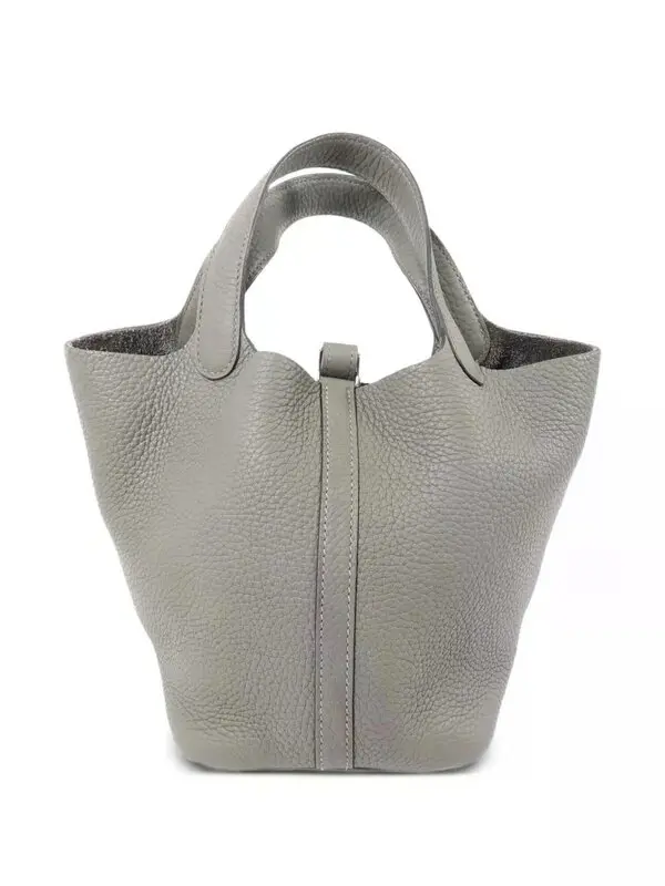 Hermès 2022 Pm Picotin Leather Tote Bag - Grey