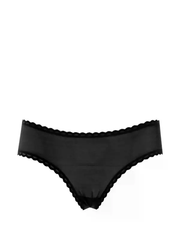 LAURA URBINATI Tulle Scalloped-edge Briefs - Black