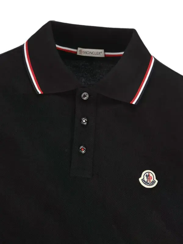 Moncler Logo-patch Tricolour-trim Polo Shirt