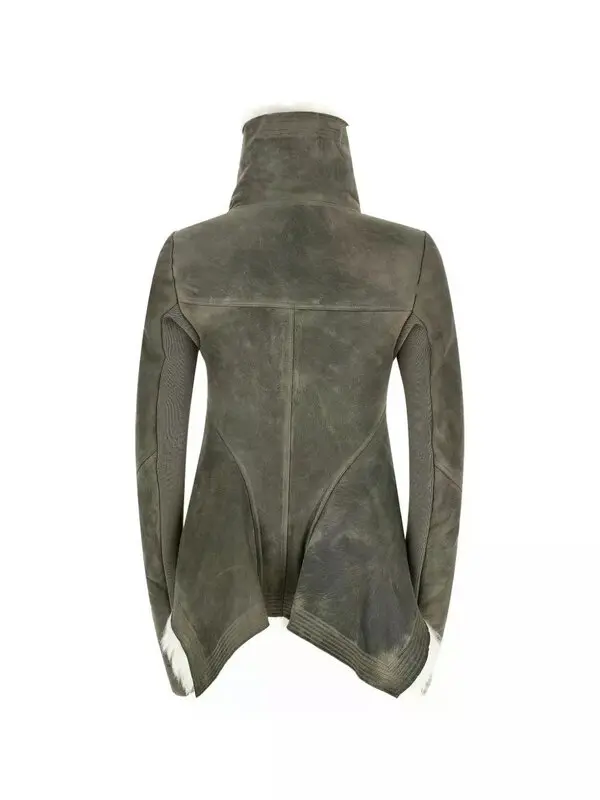Rick Owens Asymmetrical Shearling Jacket - Grey