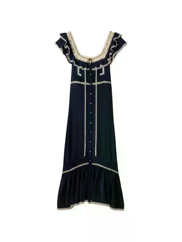 Rixo Kendara Ruffled Lace-trim Midi Dress