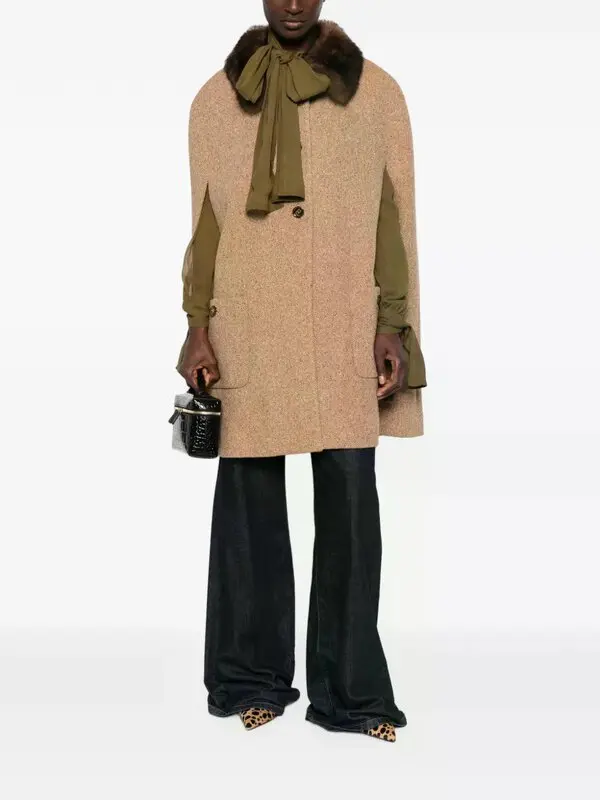 Valentino Garavani Sleeveless Tweed Cape