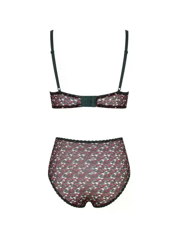 LAURA URBINATI Geometric-print Lace-trim Briefs