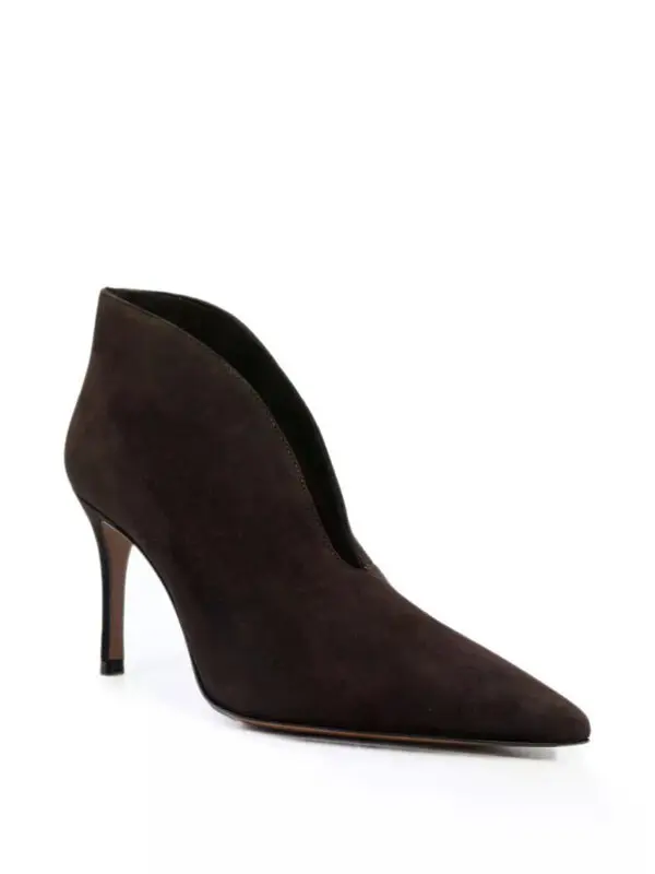 Roberto Festa Pointed-toe V-cut Leather Ankle Boots - Brown