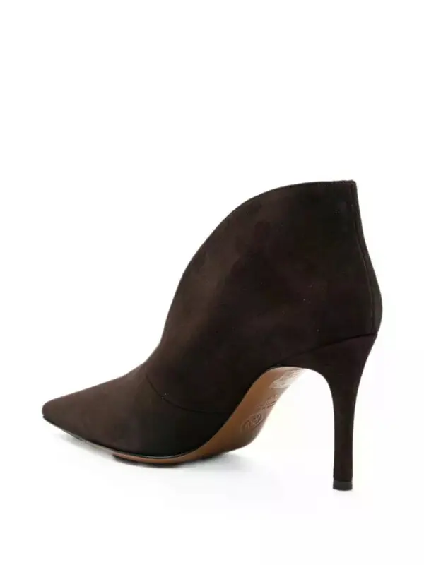 Roberto Festa Pointed-toe V-cut Leather Ankle Boots