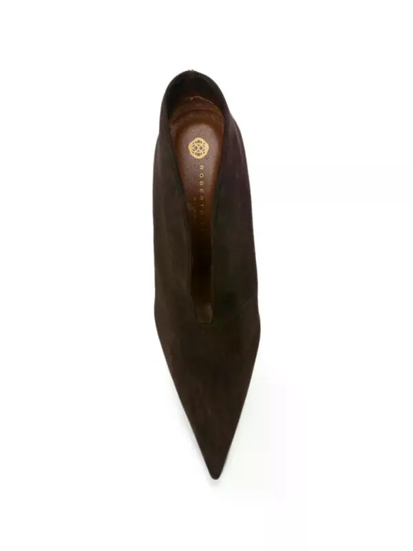 Roberto Festa Pointed-toe V-cut Leather Ankle Boots