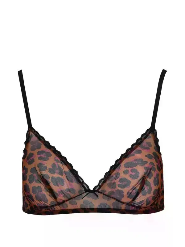 LAURA URBINATI Leopard-print Triangle Bra - Brown