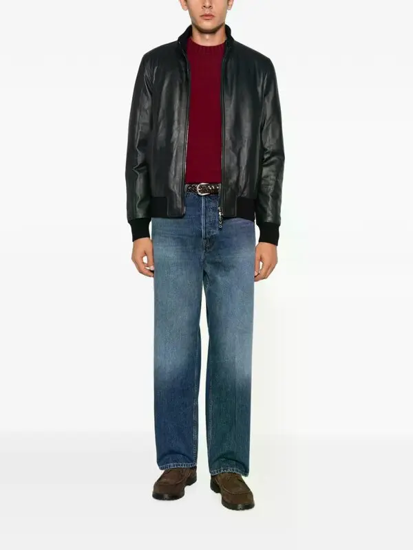 ARTE ANTWERP Ribbed-trim Leather Jacket