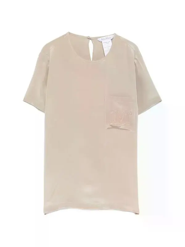Max Mara Monogram Embroidered T-shirt - Neutrals