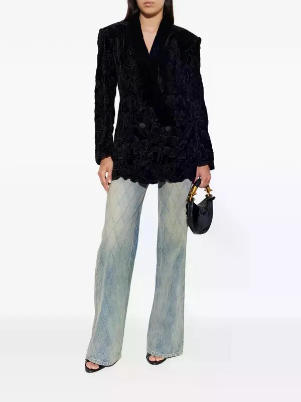 Balmain Velvet Floral Embroidered Blazer
