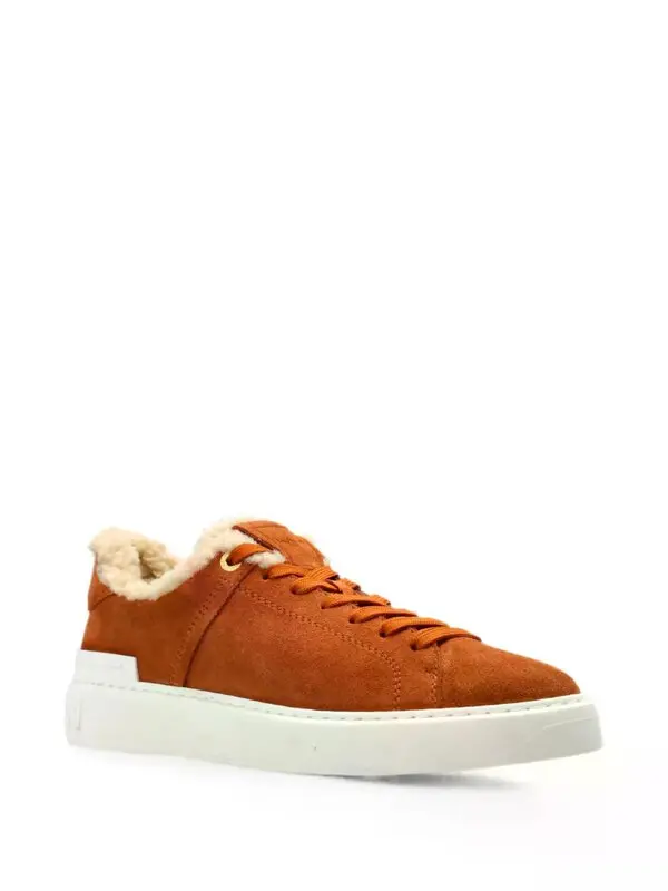 Balmain B-court Shearling Trim Sneakers