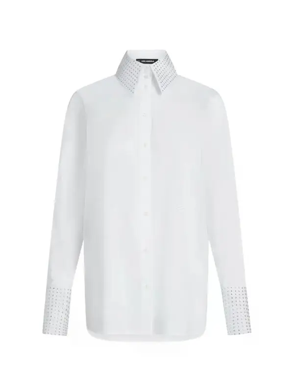 Karl Lagerfeld Rhinestone Embellished Cotton Shirt