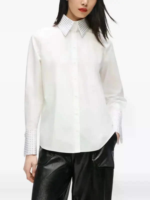 Karl Lagerfeld Rhinestone Embellished Cotton Shirt
