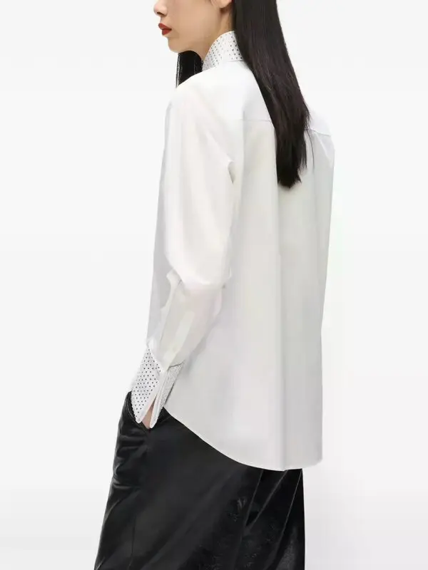 Karl Lagerfeld Rhinestone Embellished Cotton Shirt