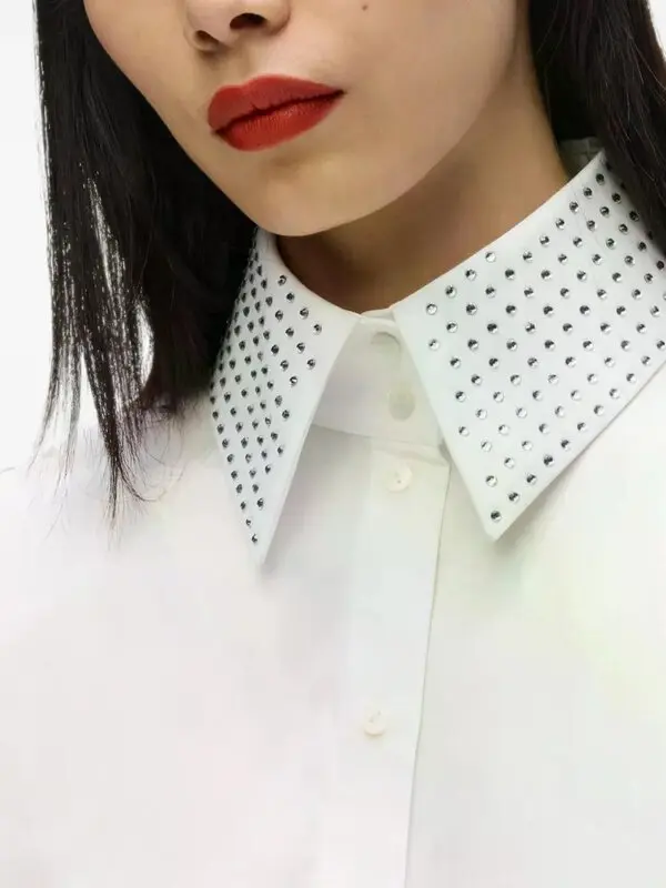 Karl Lagerfeld Rhinestone Embellished Cotton Shirt