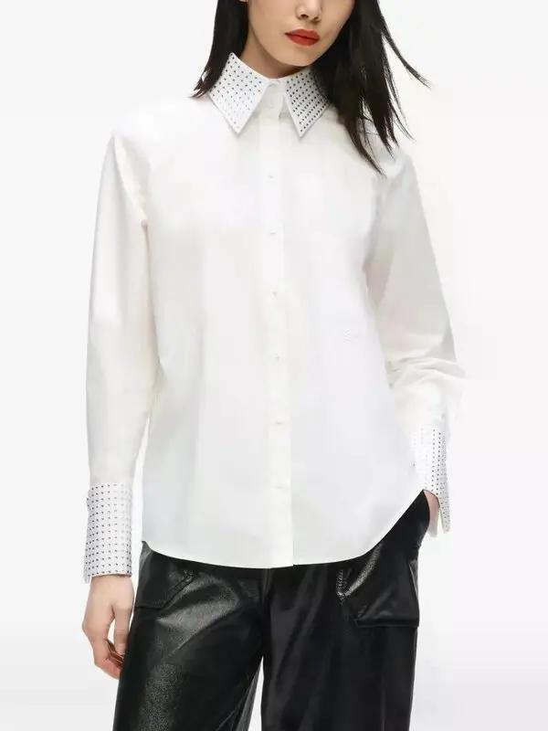 Karl Lagerfeld Rhinestone Embellished Cotton Shirt