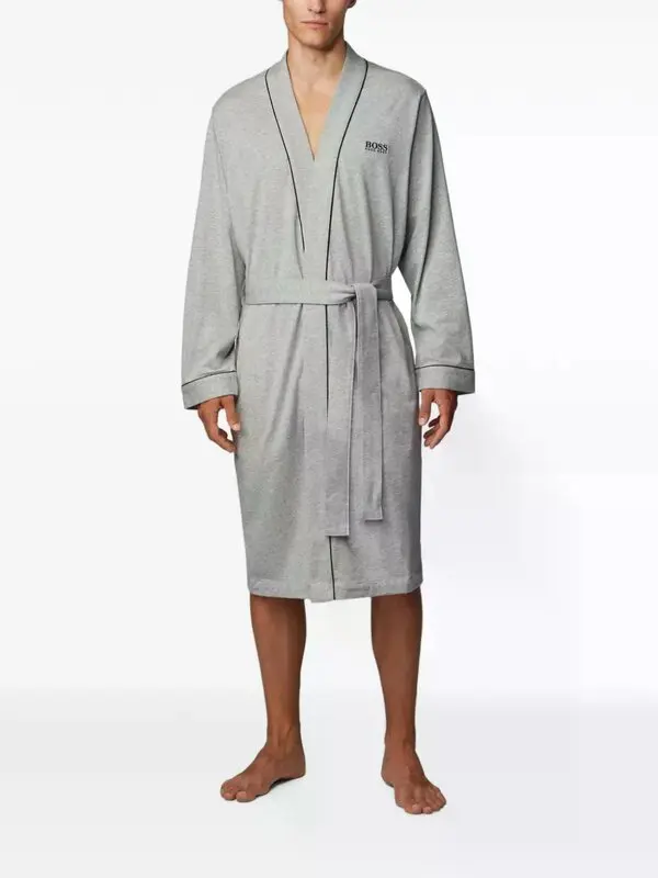 Hugo Piping-detail Belted Dressing Gown