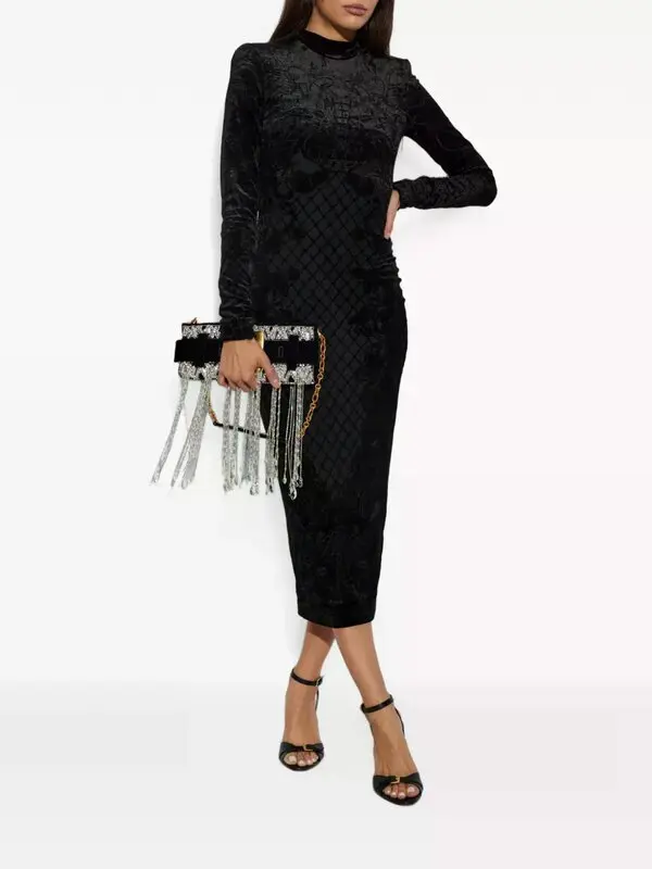 Balmain Velvet Patterned Midi Dress