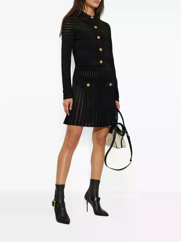 Balmain Sheer-stripe Fitted Cardigan