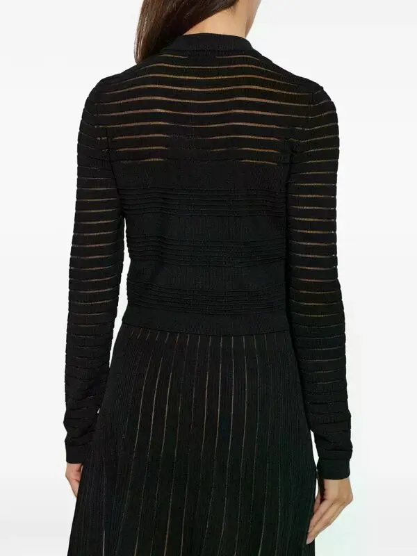 Balmain Sheer-stripe Fitted Cardigan
