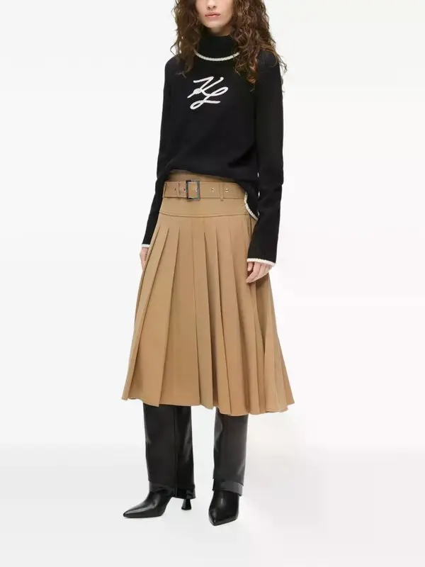 Karl Lagerfeld Pleated Midi Skirt