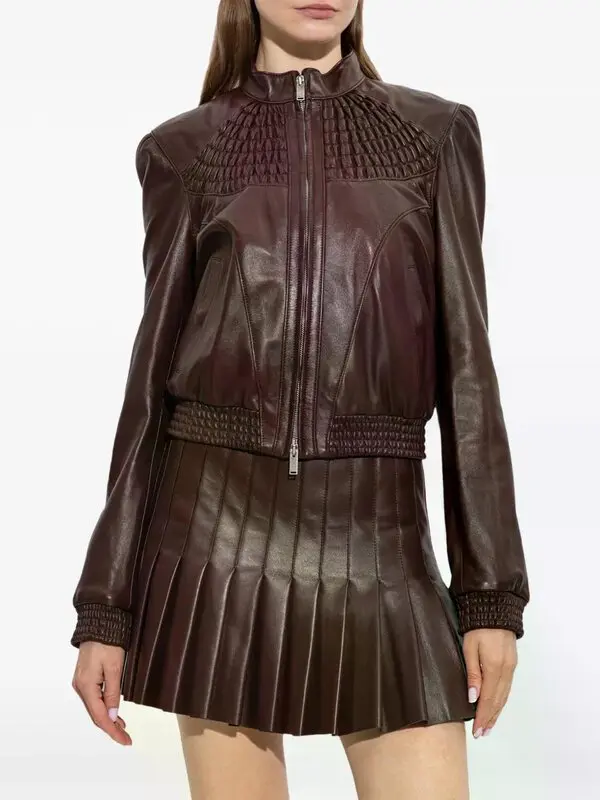 Alexander McQueen Smocking Leather Jacket
