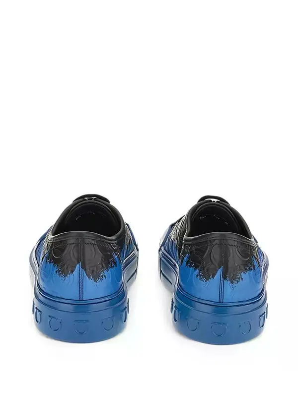 FERRAGAMO Gancini-embossed Paint-splatter Sneakers