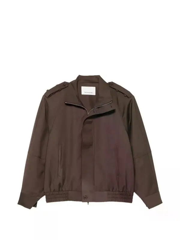 THE FRANKIE SHOP Kelly Epaulette-detail Zip-up Jacket - Brown