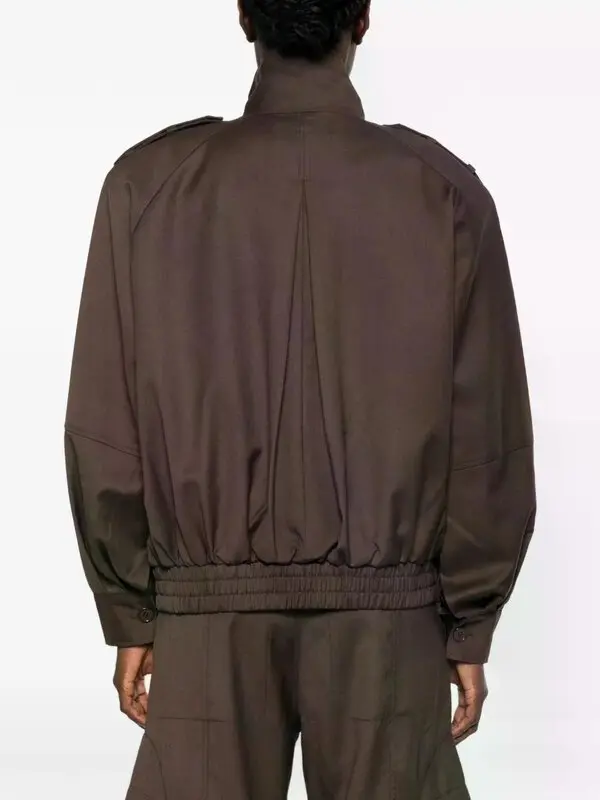 THE FRANKIE SHOP Kelly Epaulette-detail Zip-up Jacket - Brown