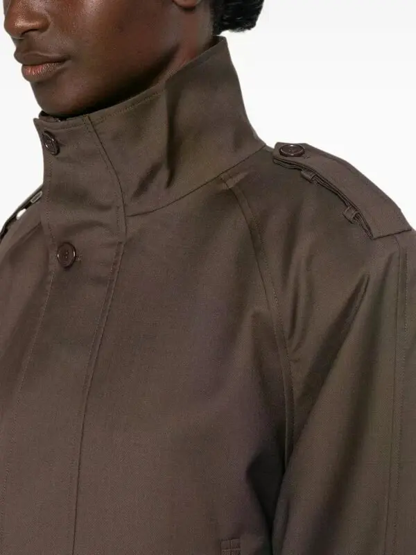 THE FRANKIE SHOP Kelly Epaulette-detail Zip-up Jacket - Brown