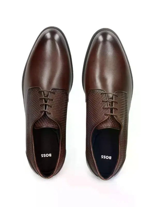 BOSS Woven Panel Leather Lace-up Shoes