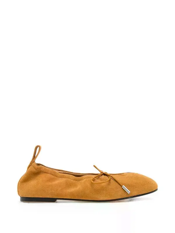 ALOHAS Suede Bow-detail Ballet Flats - Brown