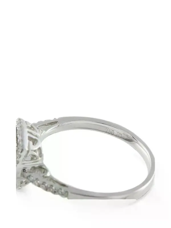 LB EXCLUSIVE 18k White Gold Diamond Double Halo Ring