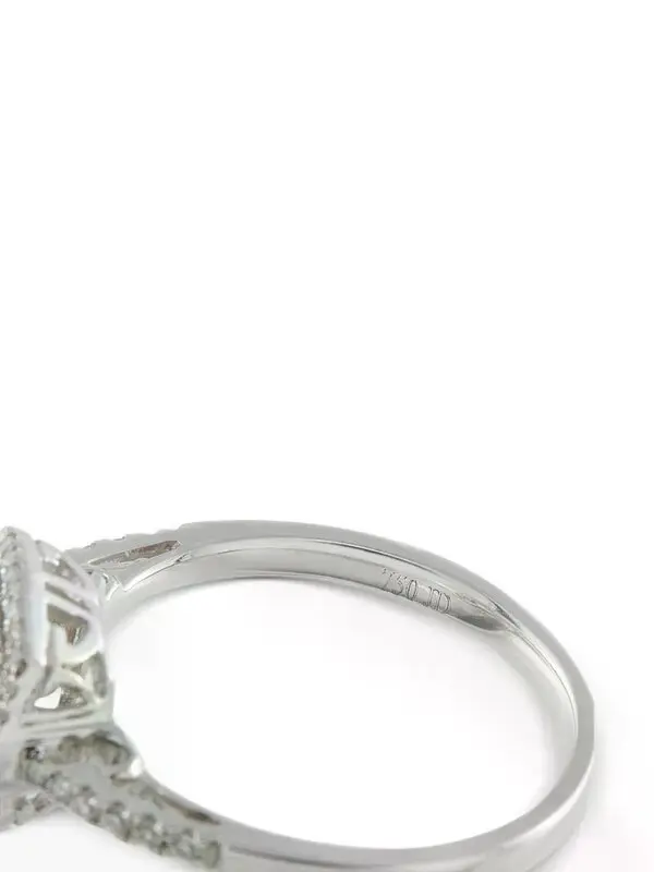 LB EXCLUSIVE 18k White Gold Diamond Double Halo Ring