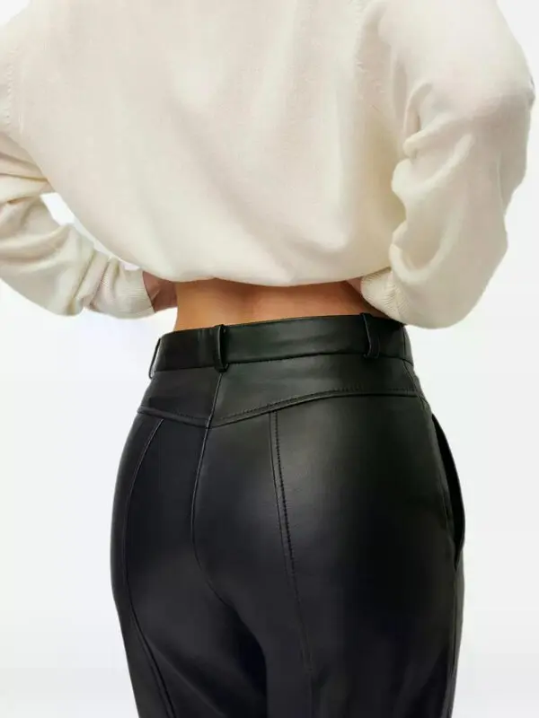BOSS Seam-detail Leather Trousers